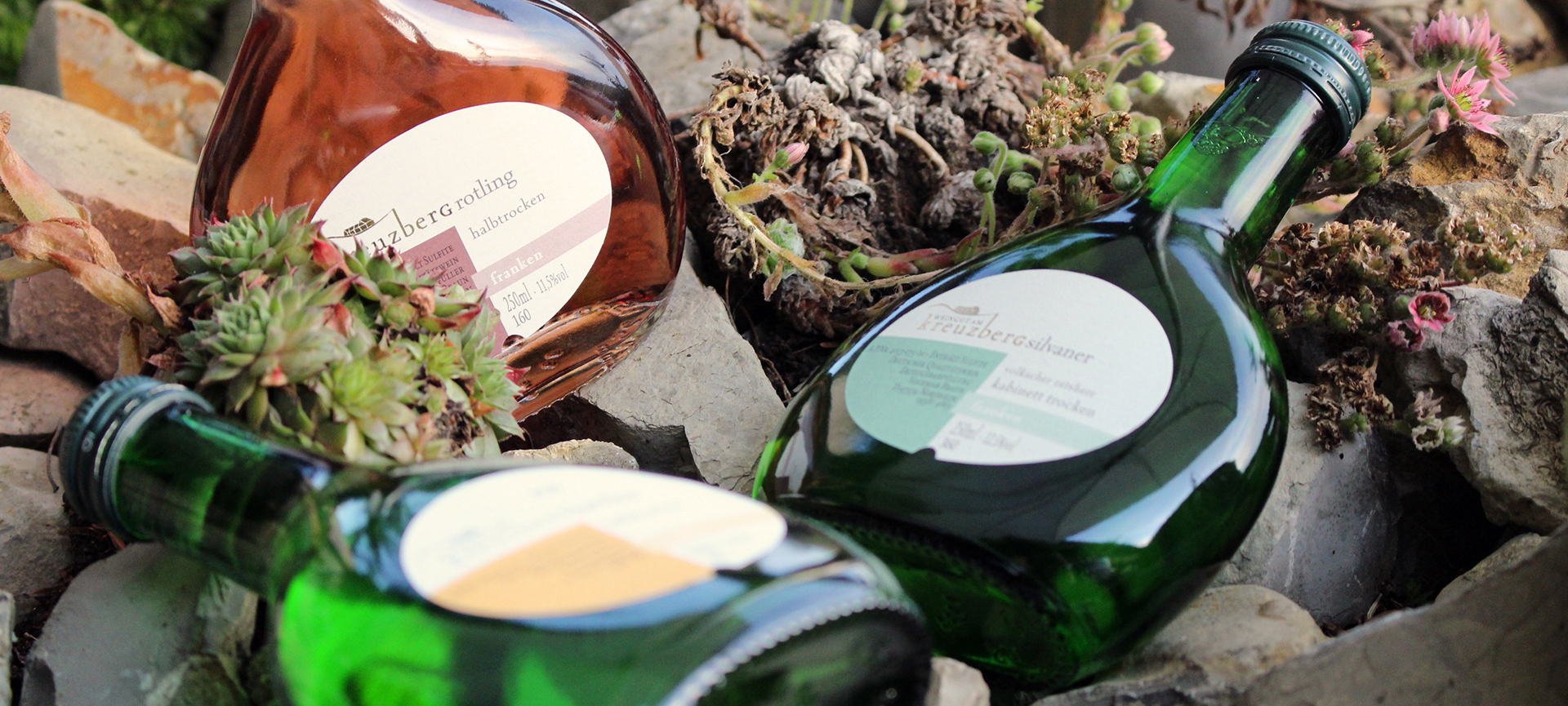 Wein im kleinen Bocksbeutel - Weingut am Kreuzberg in Nordheim